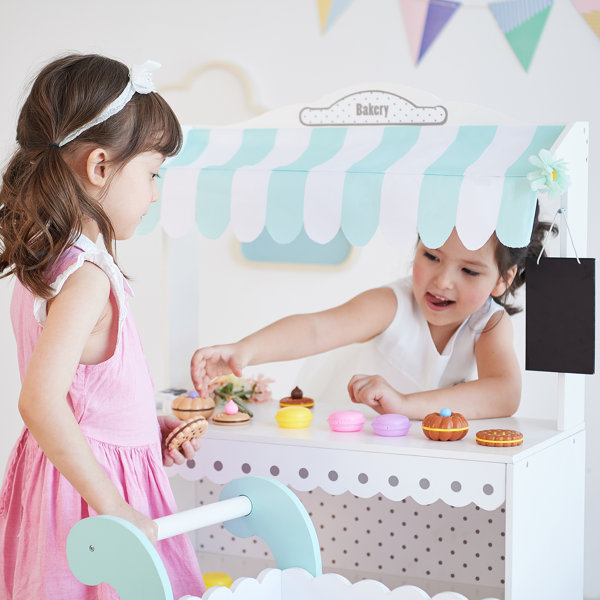 Teamson Kids My Dream Bakery Shop and Pastry Cart Wooden Play Set ...