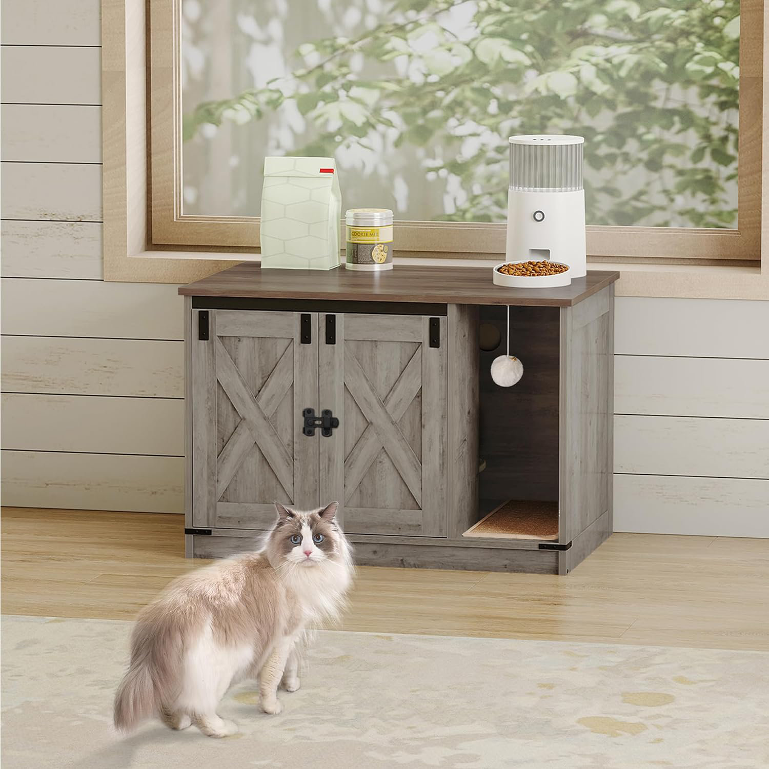 Tucker Murphy Pet™ Cat Litter Box Enclosure, Hidden Litter Box Cabinet ...