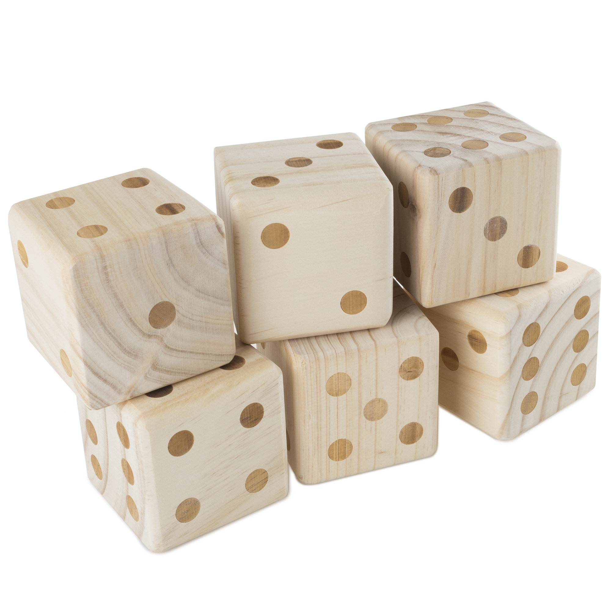 Hey! Play! Solid Wood Giant Dice Set with Carrying Case & Reviews | Wayfair