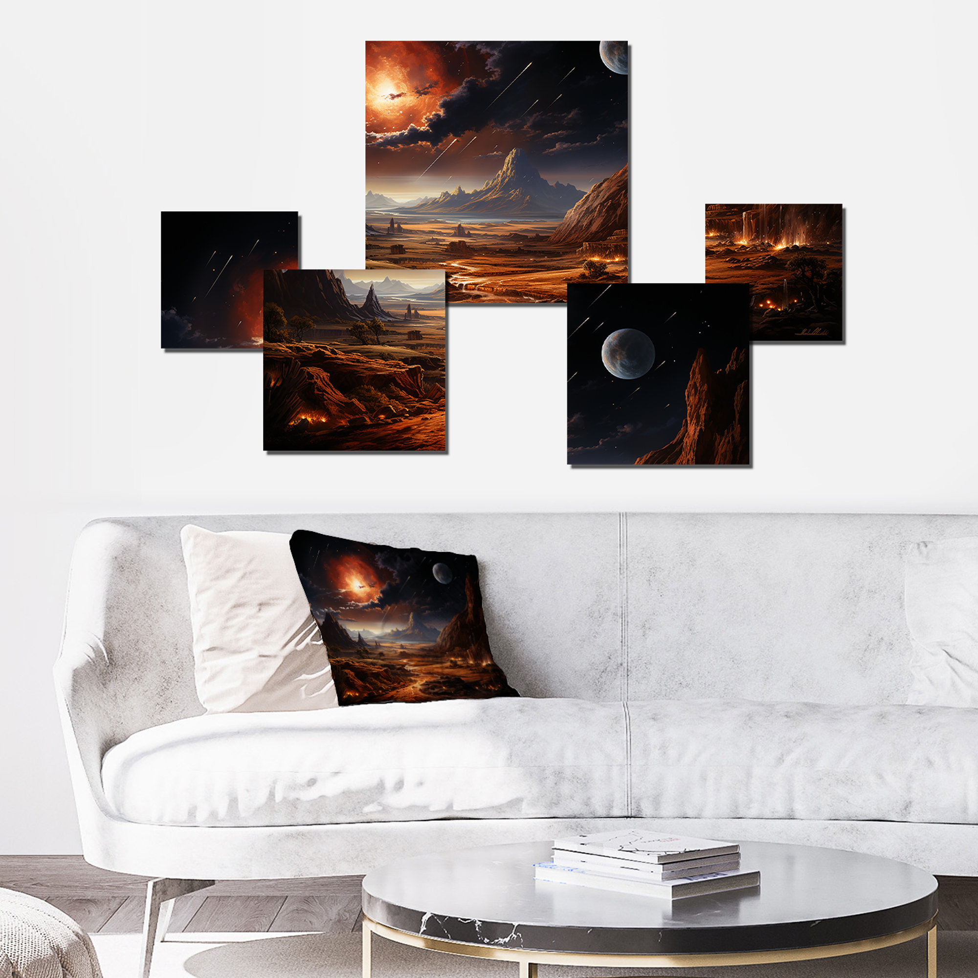 Latitude Run® Futur Cosmic Sunrise On Moon II - Space Planet Square ...