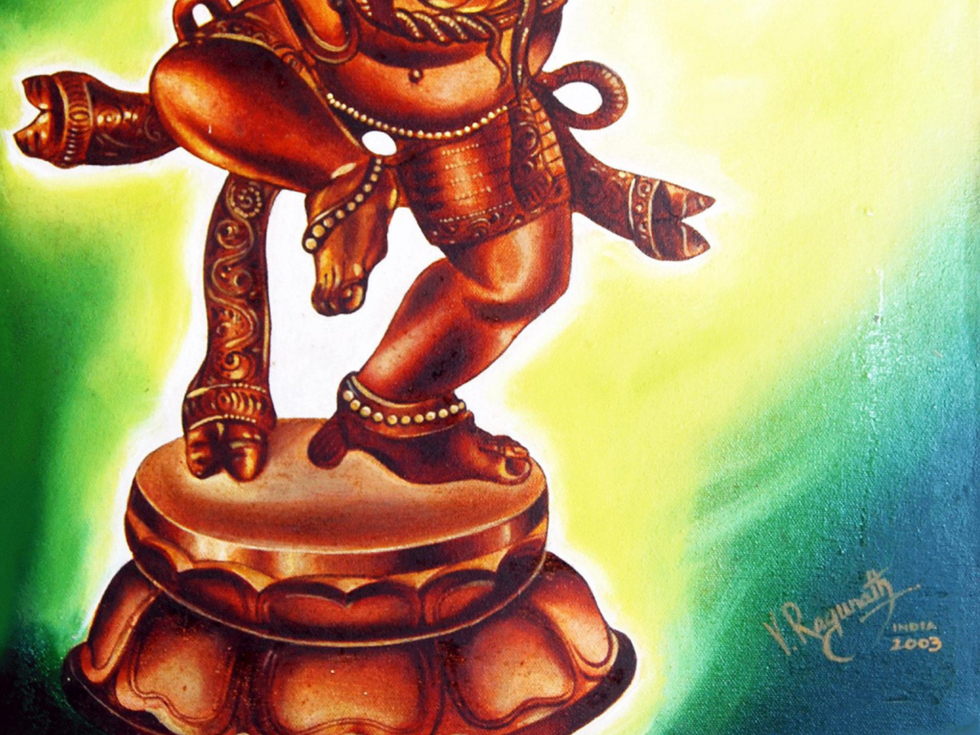 Exotic India Dancing Lord Ganesha | Oil On Canvas Painting | By V ...