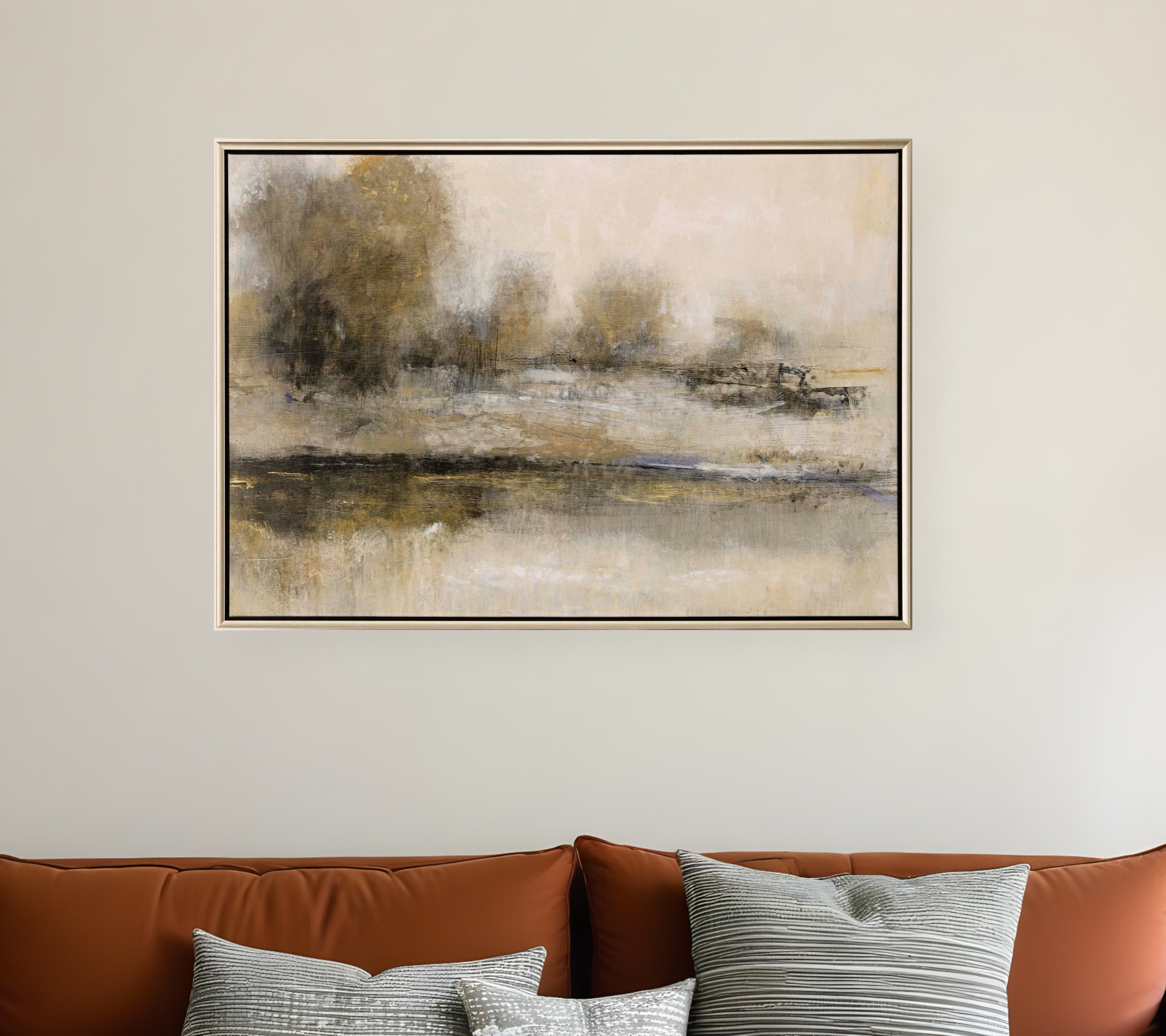 HomeRoots Gilt Landscape II Silver Floater Frame Print Wall Art | Wayfair