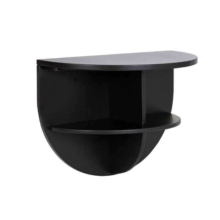 Millwood Pines Balmuth Half-Circle Wooden Floating Side Table | Wayfair