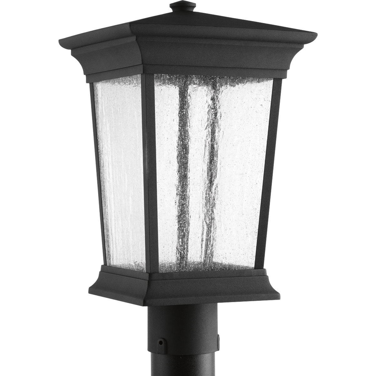 Progress Lighting Arrive Black Water Glass Outdoor Post Lantern | Wayfair