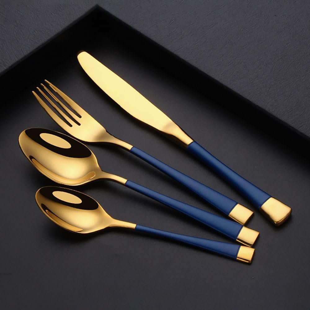 Mercer41 Gold Flatware Set 24-Piece Stainless Steel Kitchen Utensil ...