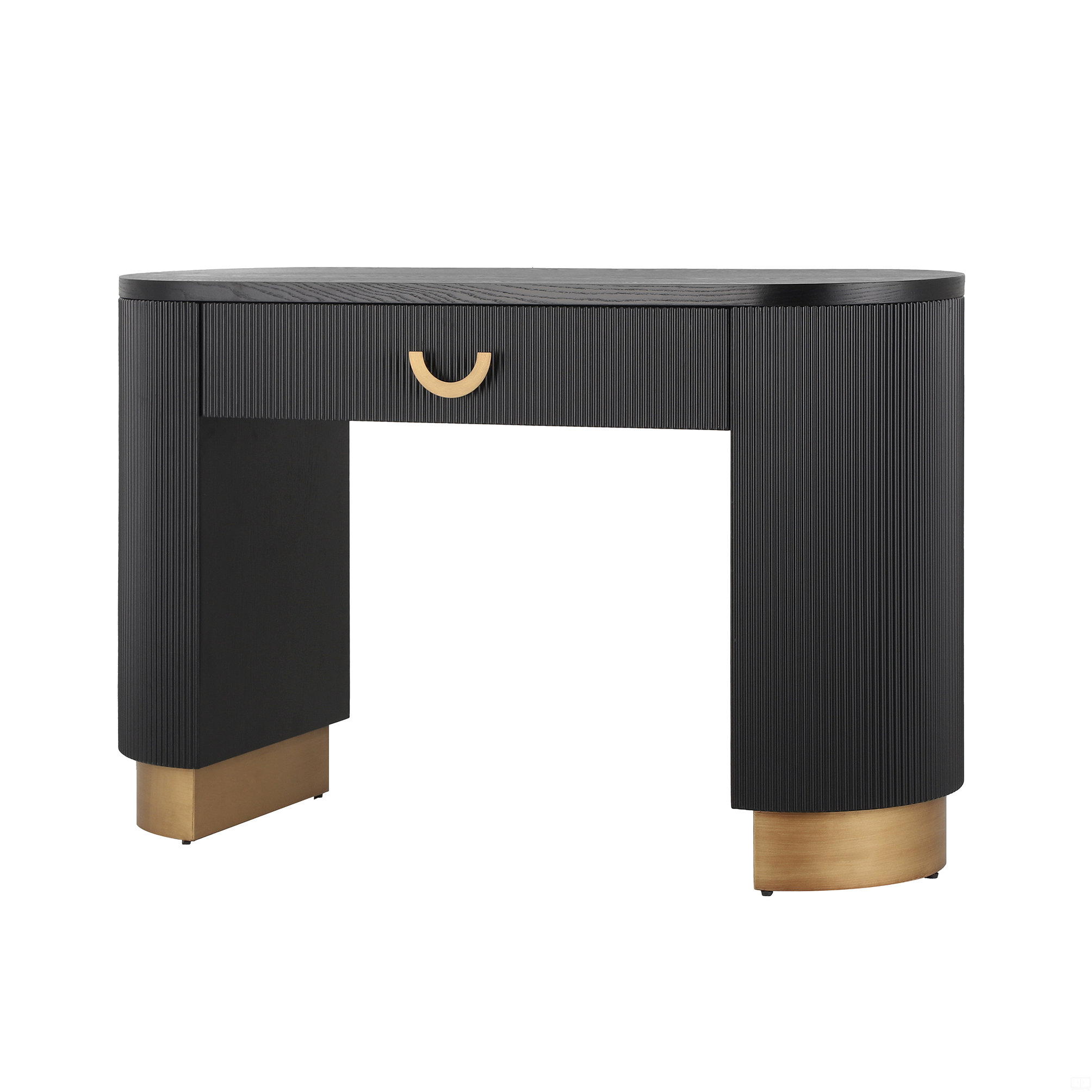 Mercer41 Console Table With Vertical Ribbed Design, Compact Storage ...