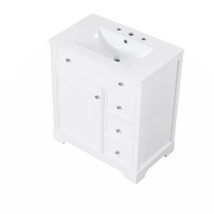 Myhomekeepers 30'' Single Bathroom Vanity with Solid Wood+MDF Top | Wayfair