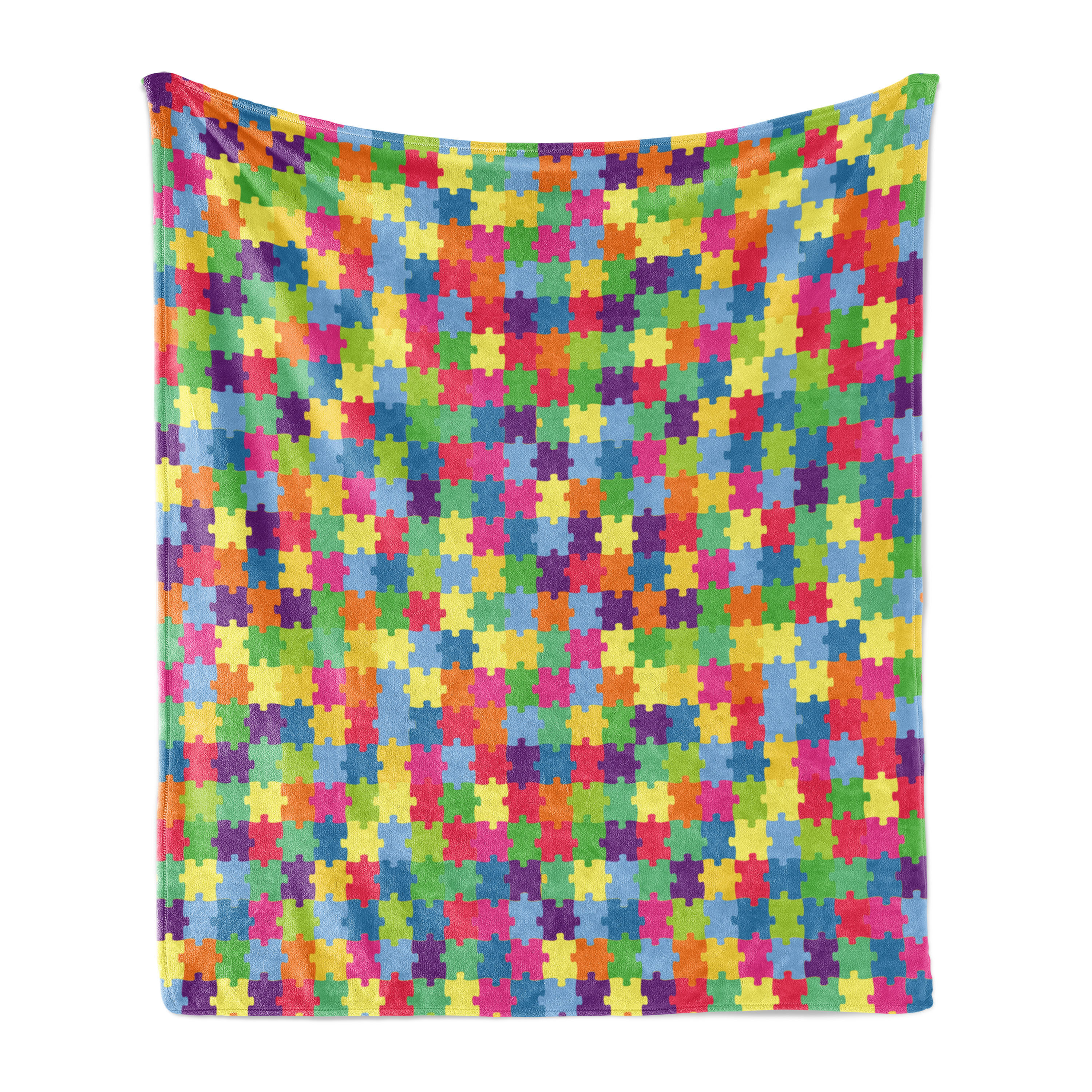 Ambesonne Colorful Fleece Throw Blanket Patchwork Game Piece Multicolor ...
