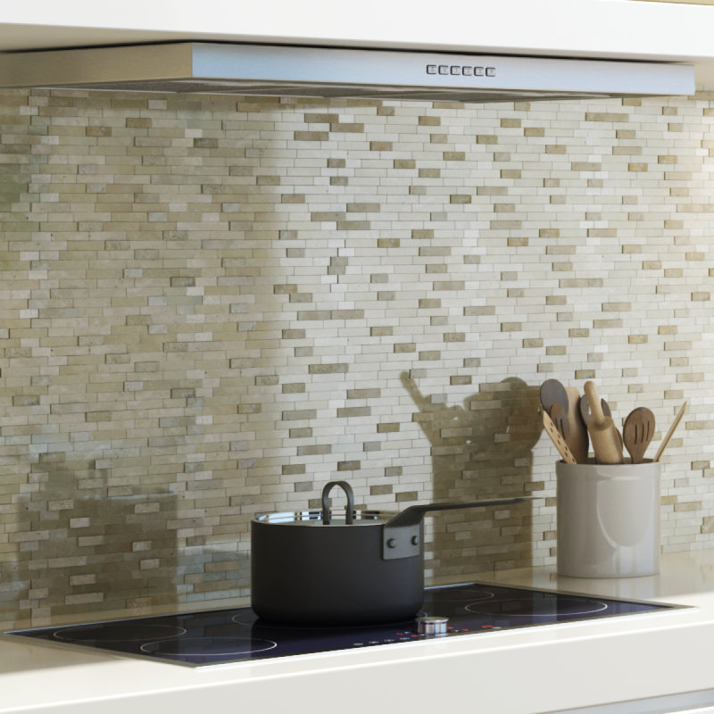 Speed tiles Split 2.5'' W x 0.3'' L Natural Stone Peel and Stick Mosaic ...