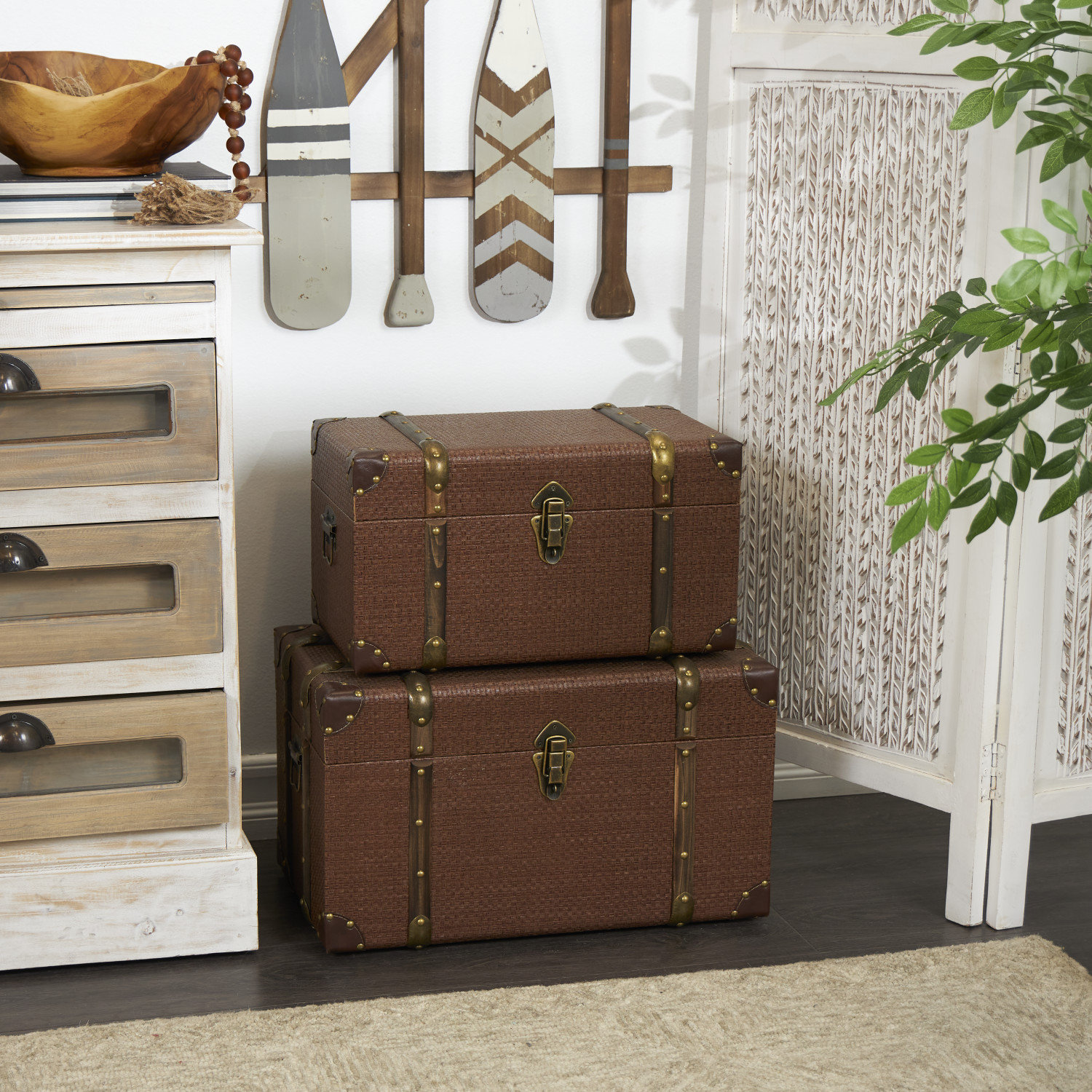 Charlton Home Chinedum 2 Piece Vintage Trunk Set & Reviews - Wayfair Canada