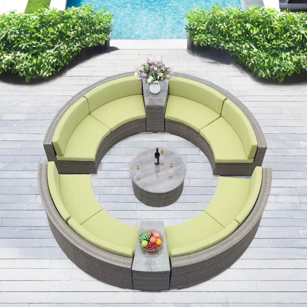 Elegant Home Furnishings.s Outdoor Durable Cambered Rattan Sponge Sofa ...