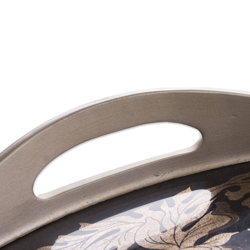 Rosdorf Park Lamesa Mystic Peacock Reverse-Painted Glass Vanity Tray ...