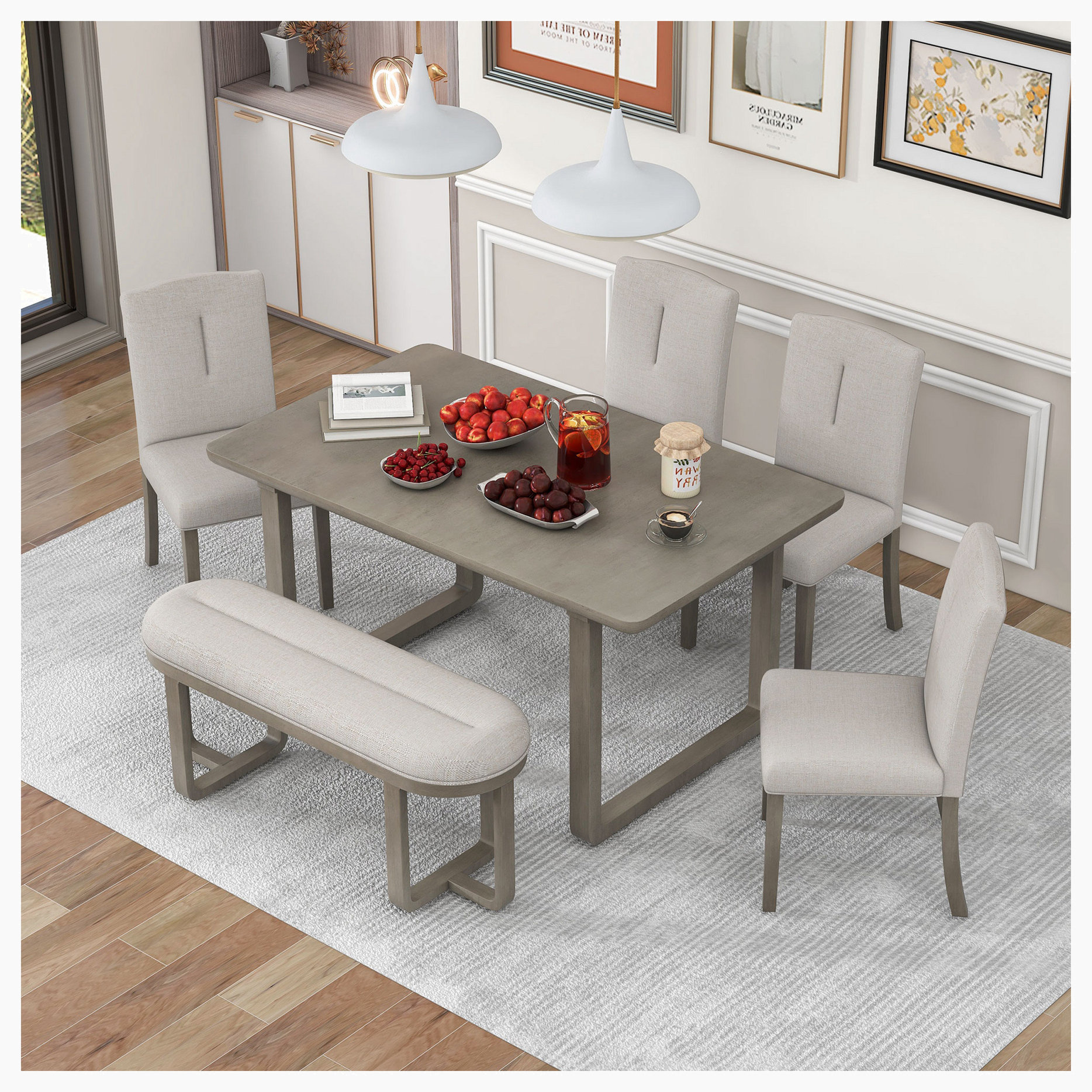 Hokku Designs Jayshun 6 - Piece Slat Dining Set | Wayfair
