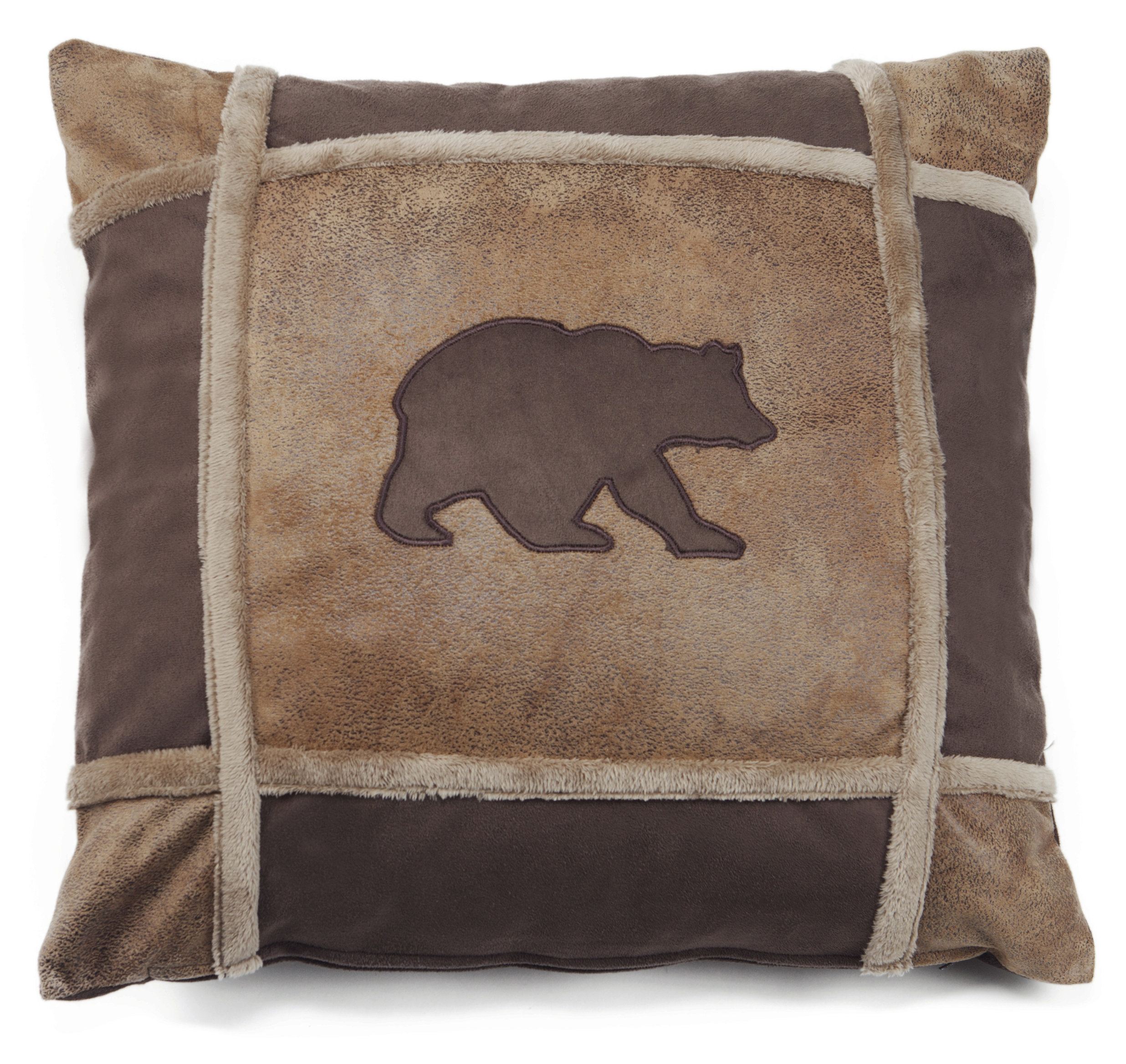 Carstens Inc. Bear Grid Rustic Throw Pillow | Wayfair