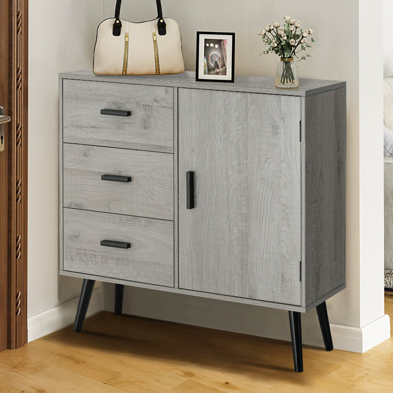 Corrigan Studio® Floor Storage Cabinet with Door & 3 Drawers & Reviews ...