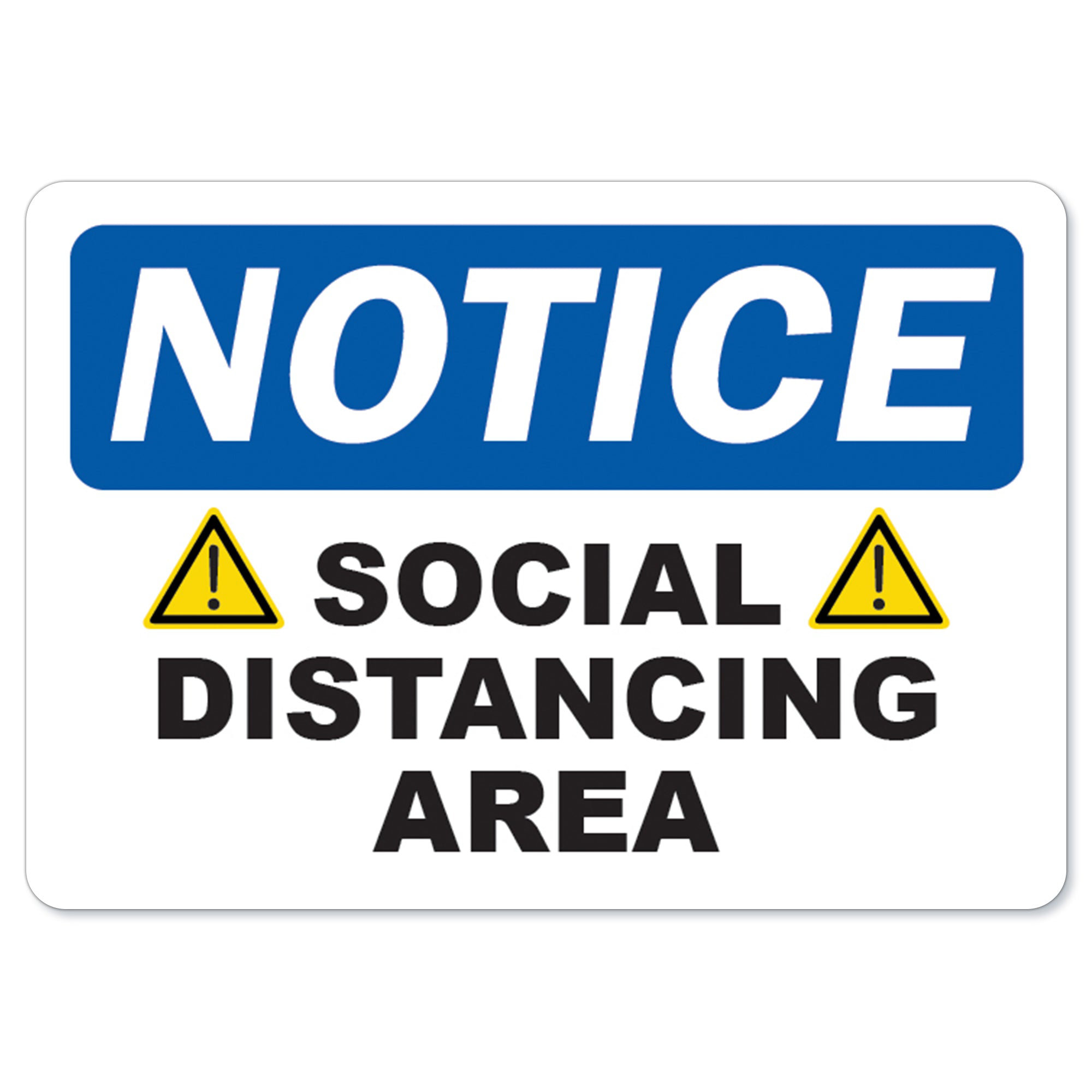 SignMission Safety Notice Sign - Caution Social Distancing Area | Wayfair