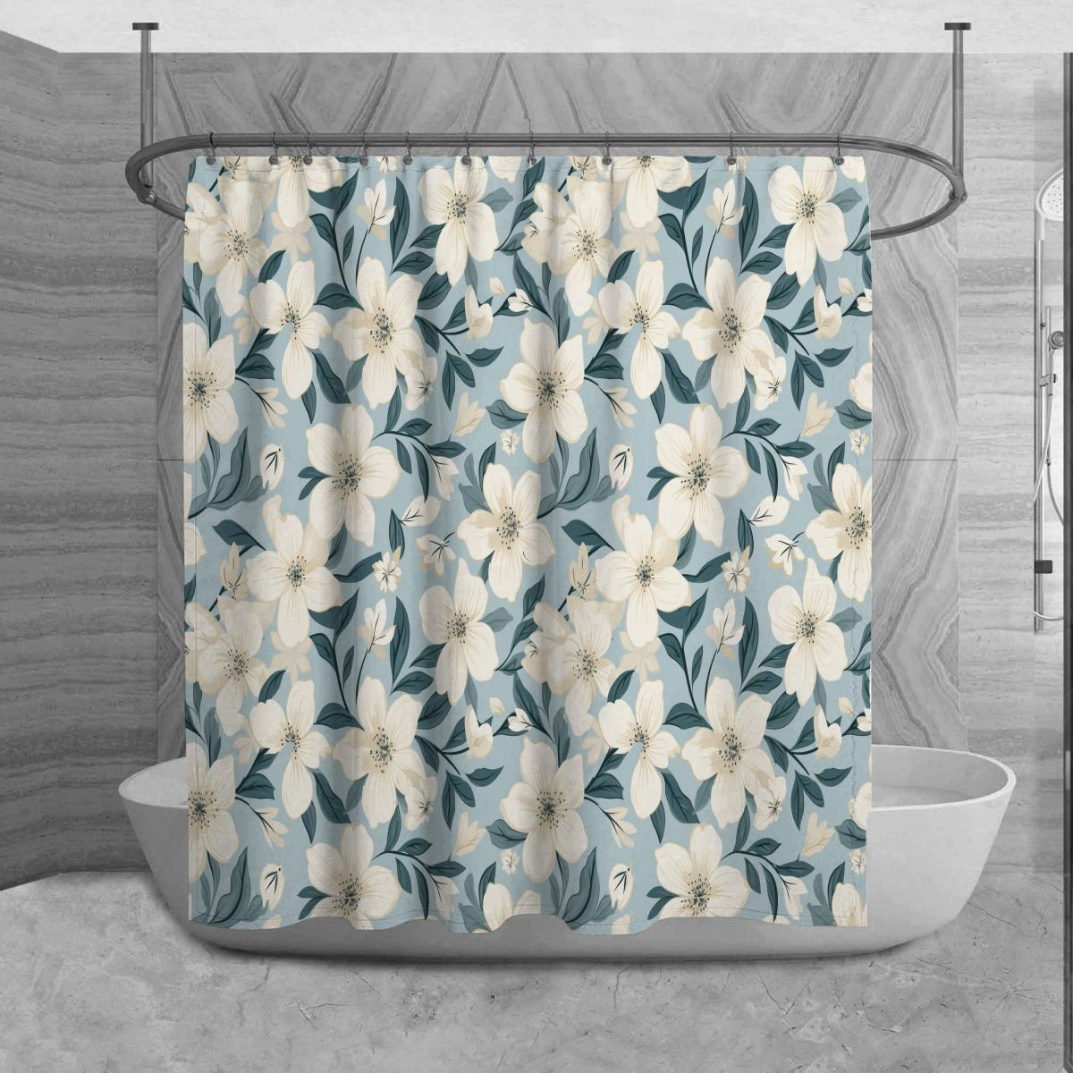East Urban Home Cocuzza Floral Shower Curtain | Wayfair