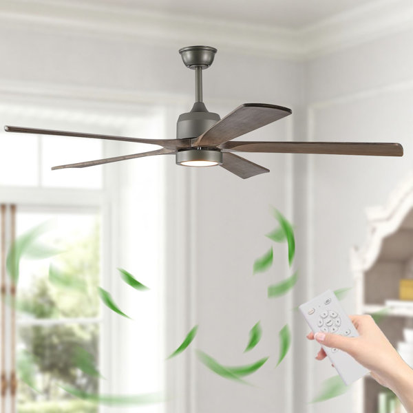 Lark Manor™ Led Solid Wood Fan Ceiling Light With Remote Control 6 Wind ...