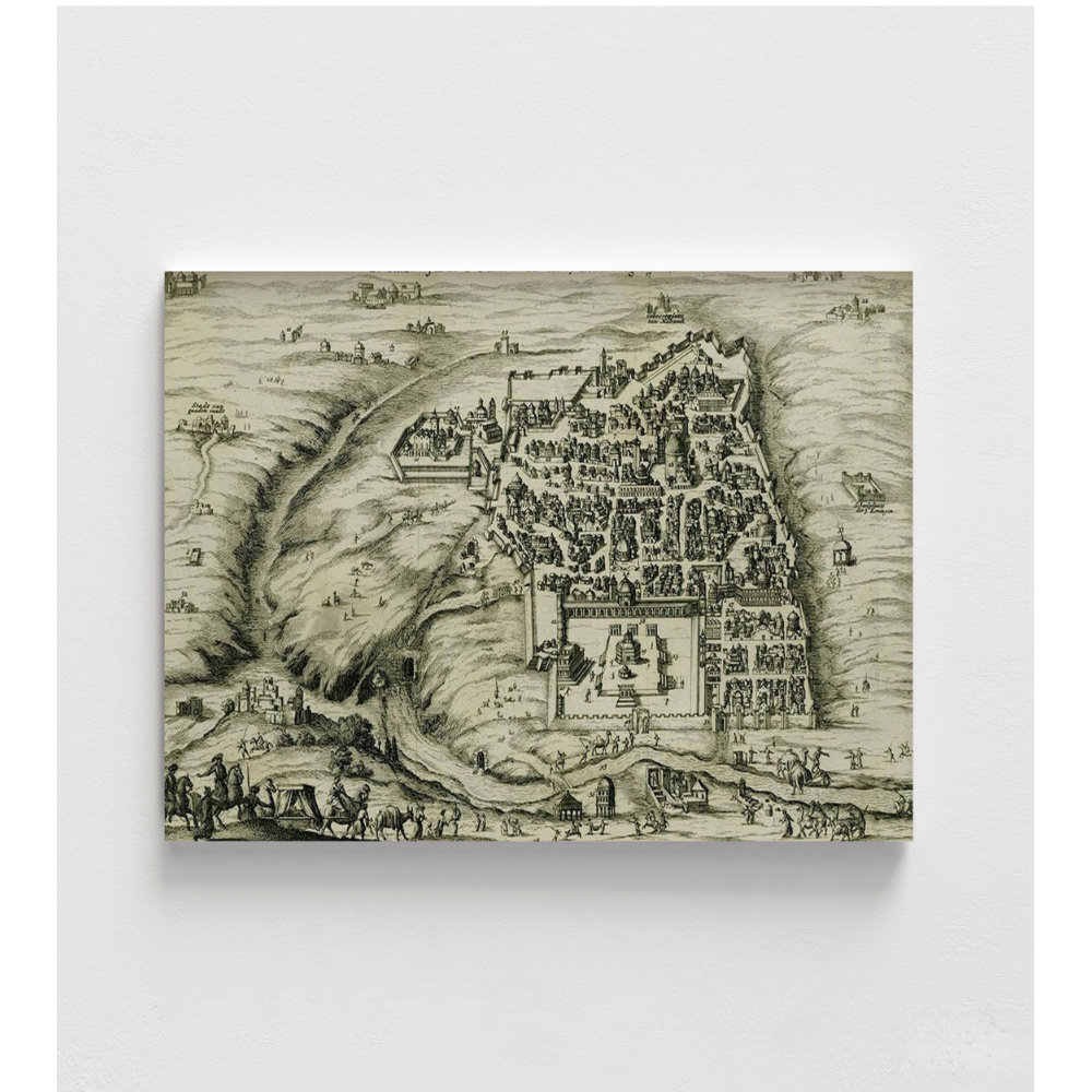 WeFrameArt Antique Map Of Jerusalem By Vintage Maps, Jerusalem City Map ...