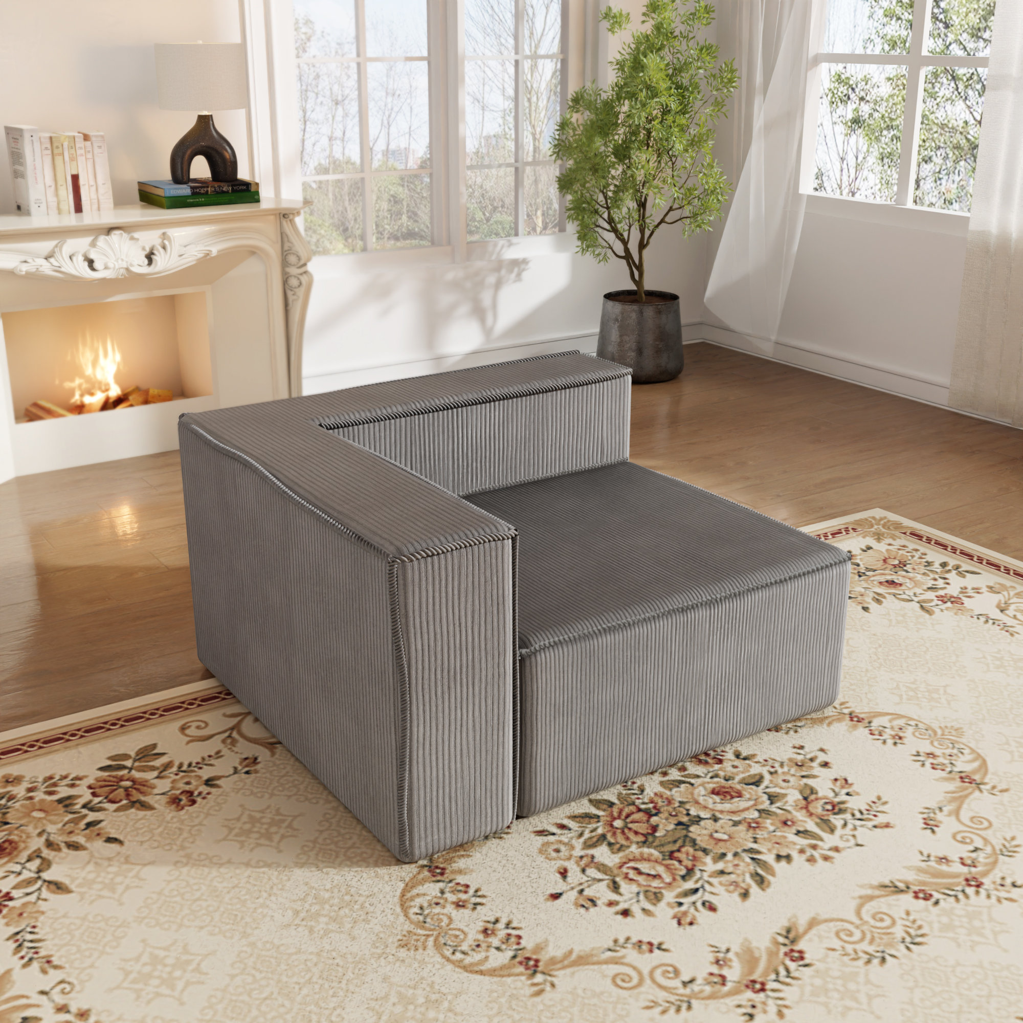 Latitude Run® 39" Left Armrest Compression Couch No Assembly Required ...