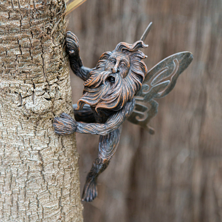 Happy Larry Crooper Bronze Fairy Tree Peeker | Wayfair.co.uk