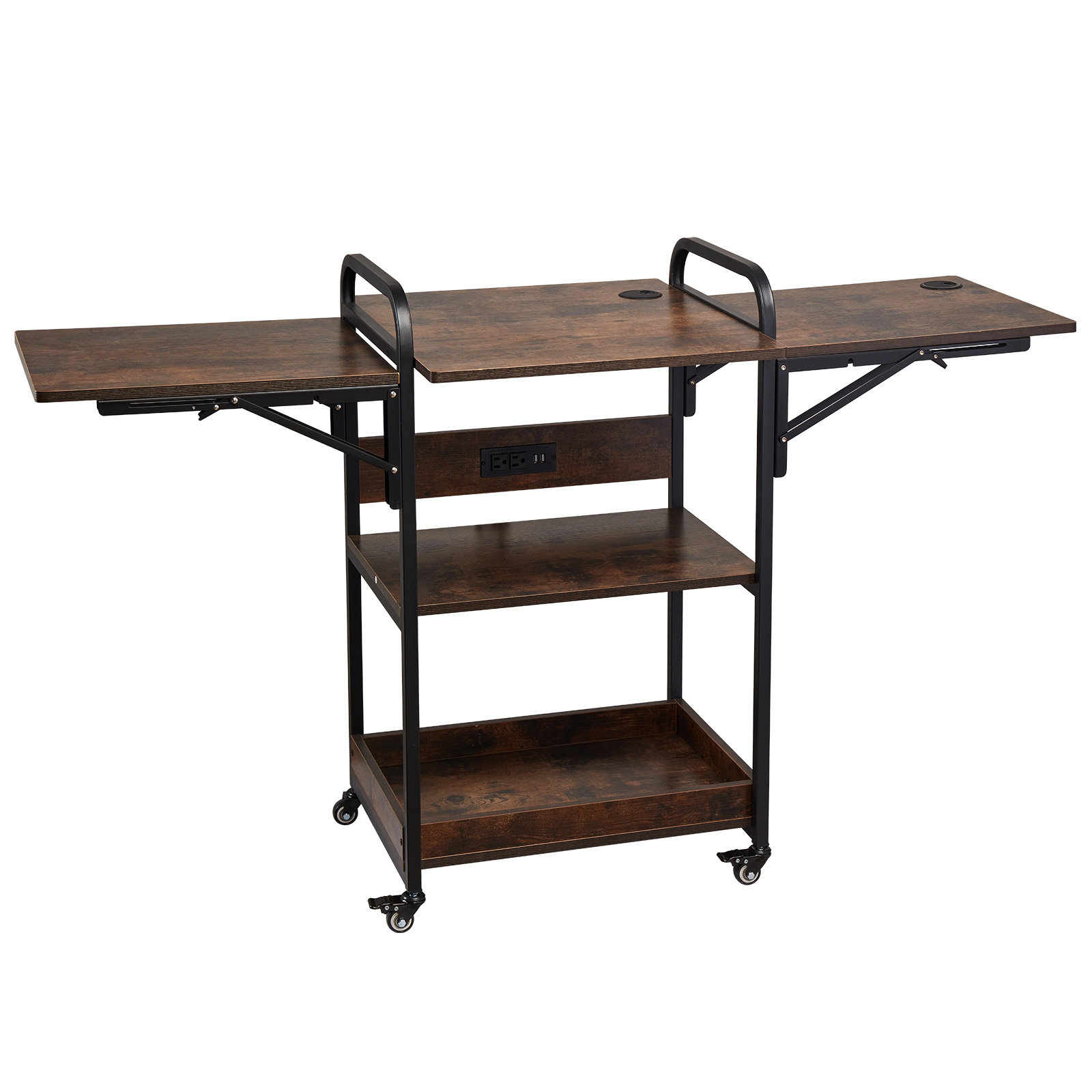 Rebrilliant Sunee Heat Press Table with Charging Station 3 Tier Movable ...