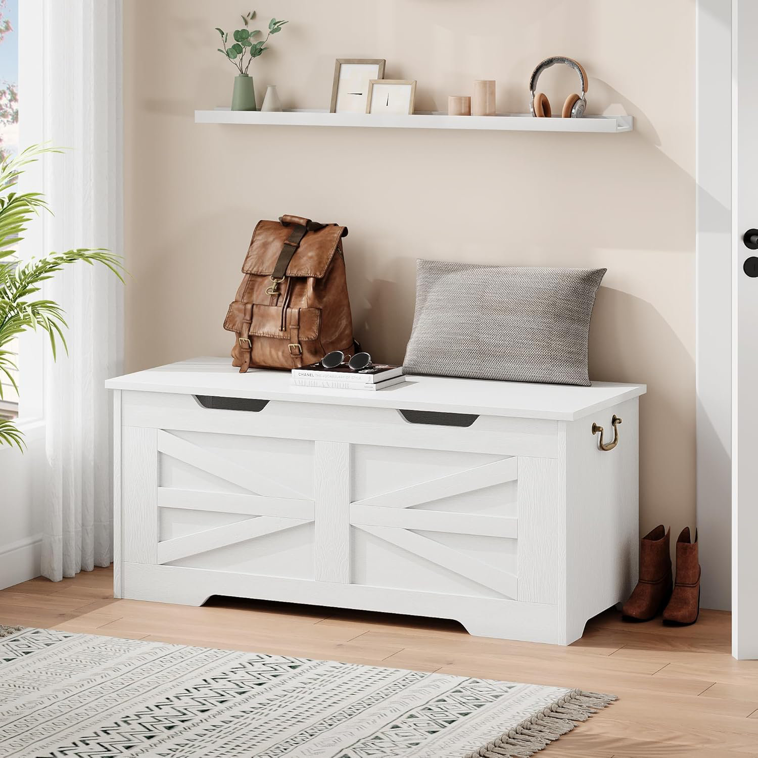 August Grove Idealhouse Storage Chest – 39.4" Wooden Toy Chest Large ...