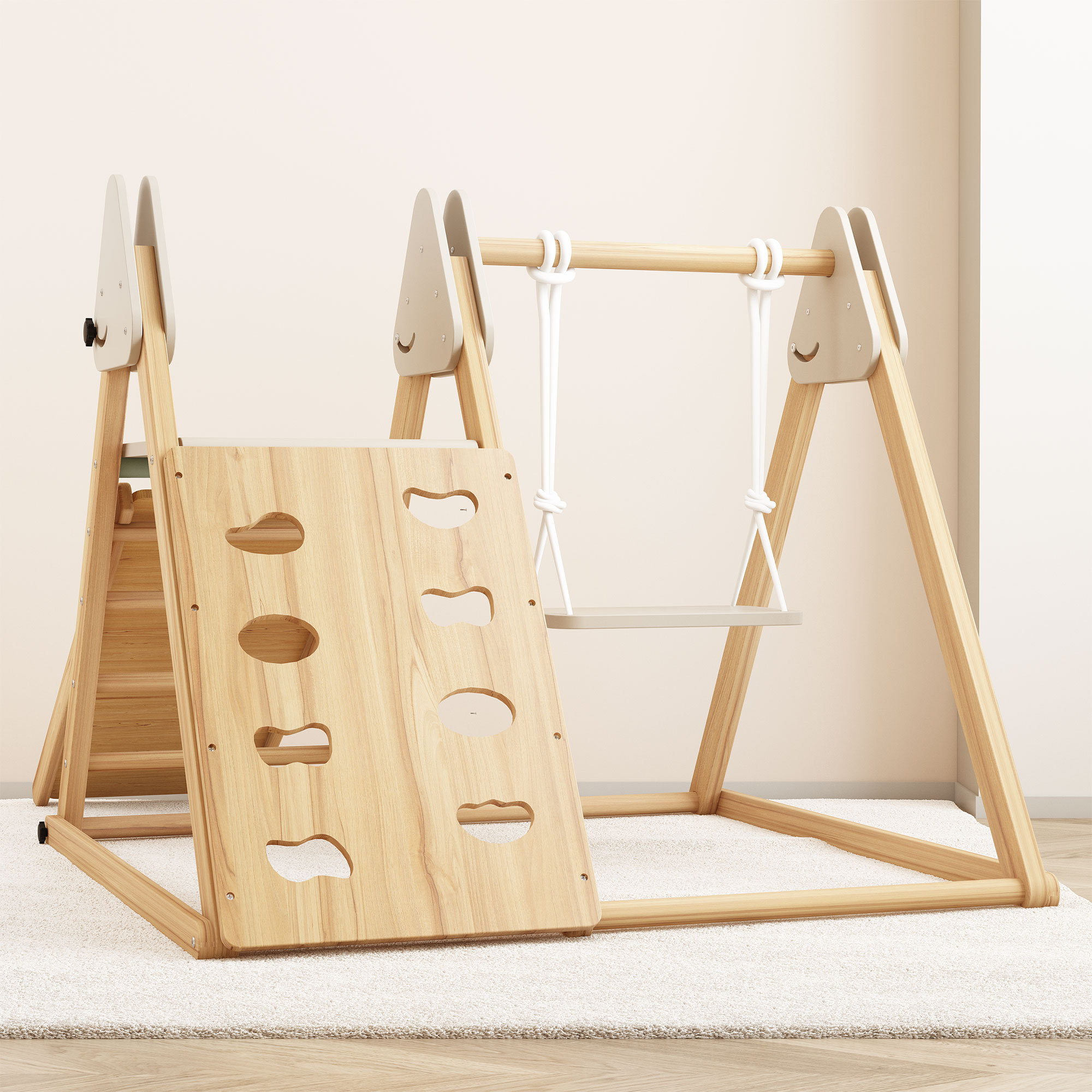 Benarita Triangle Climbing Frame With Swing | Wayfair