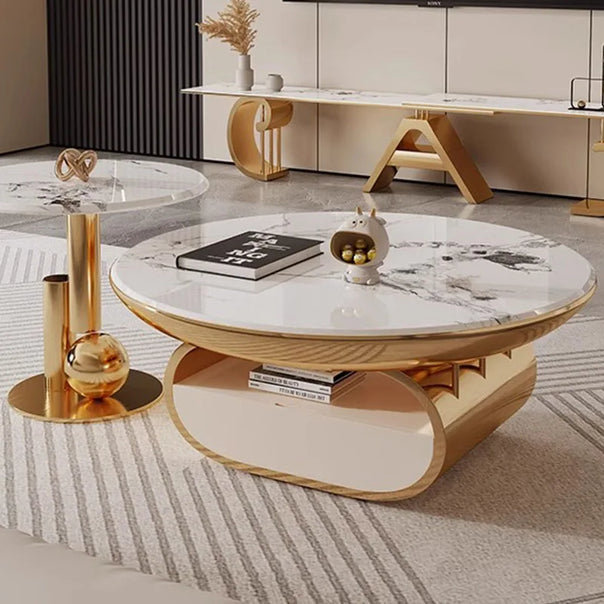 Splendor Furniture Marble Set Bedroom Coffee Table Japanese Large Oval ...