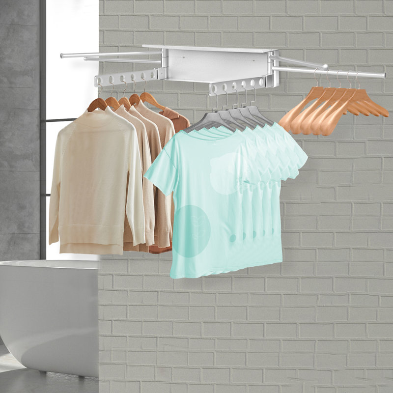 Ivy Bronx Foldable Wall-Mounted Drying Rack | Wayfair