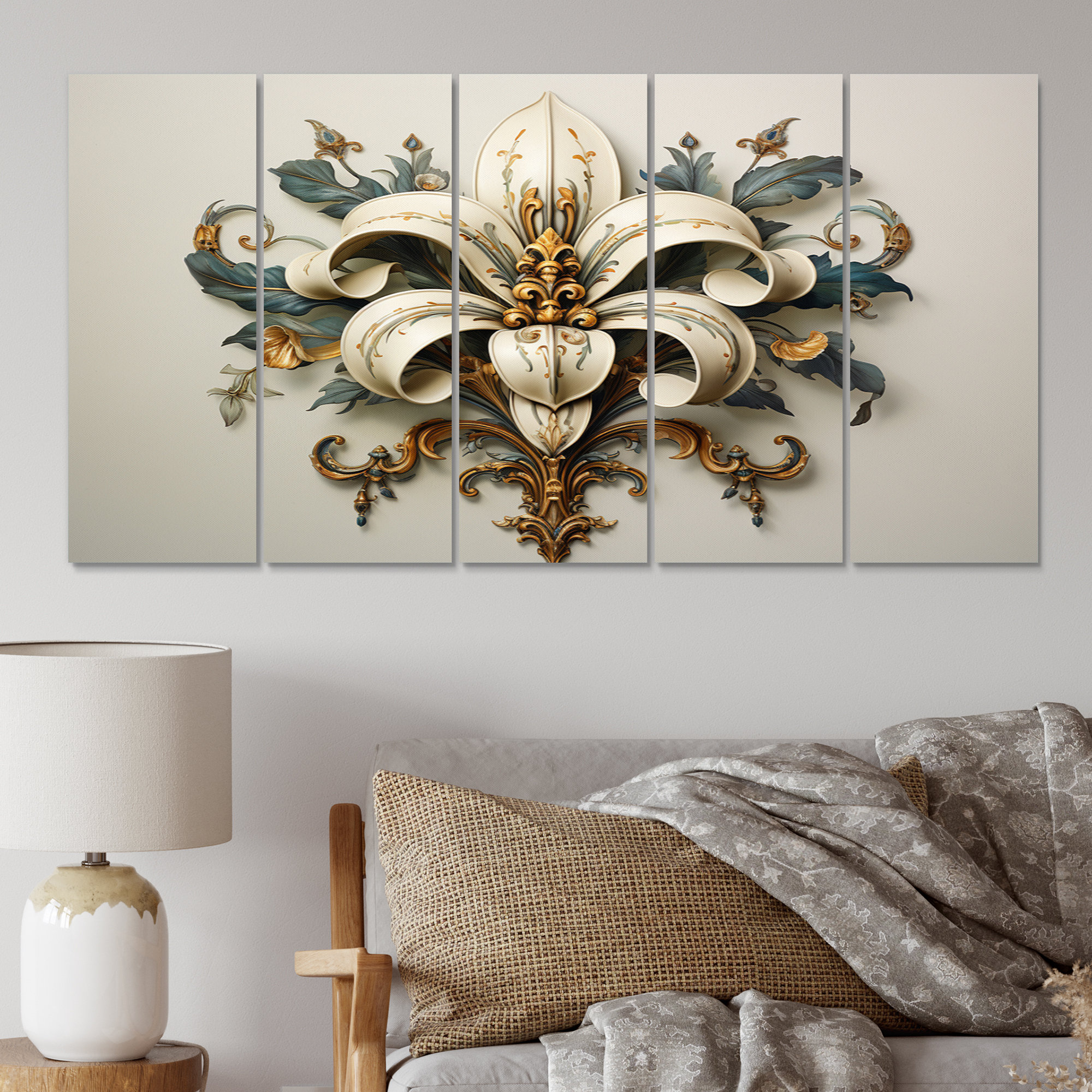 Fleur De Lis Living Fleur-De-Lis A Stylized Lilly Flower II On Canvas 5 ...