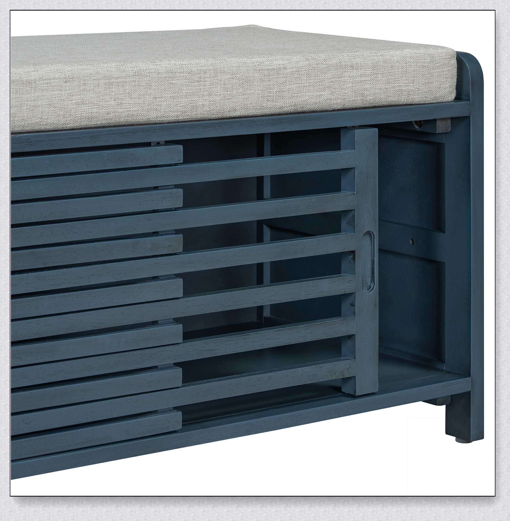 Ophelia & Co. Distressed Shutter Storage Bench with Acacia Veneer for ...