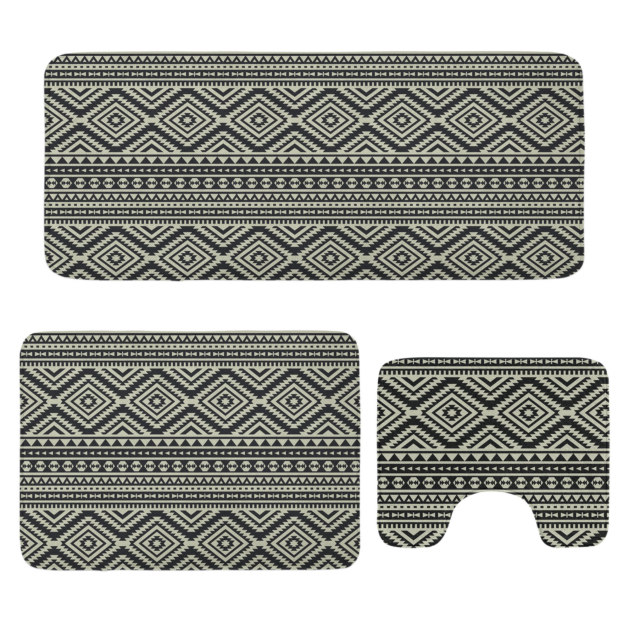 Dakota Fields Southwestern Bathroom Rug Set 3 Pieces U-Shape ...