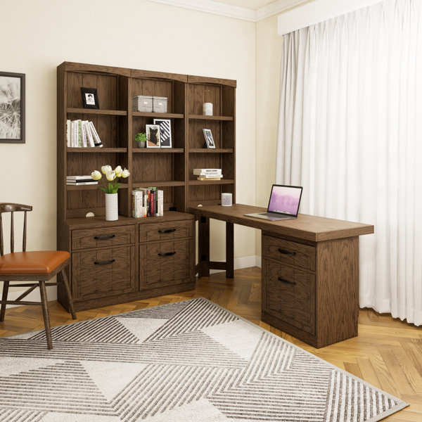 RoomAndLoft Cape Cod Office Set With Three Storage Towers, Drawers ...
