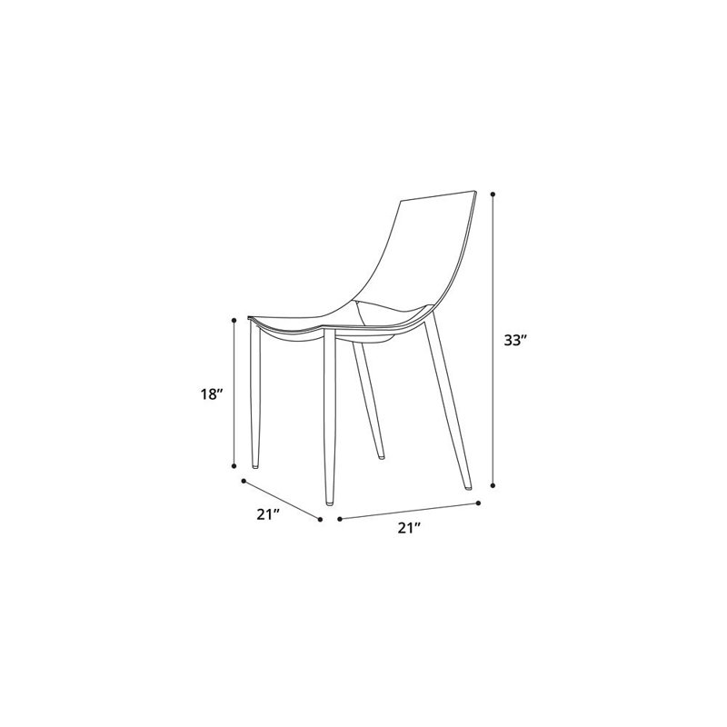 ModloftBlack Sloane Genuine Leather Solid Back Side Chair & Reviews ...