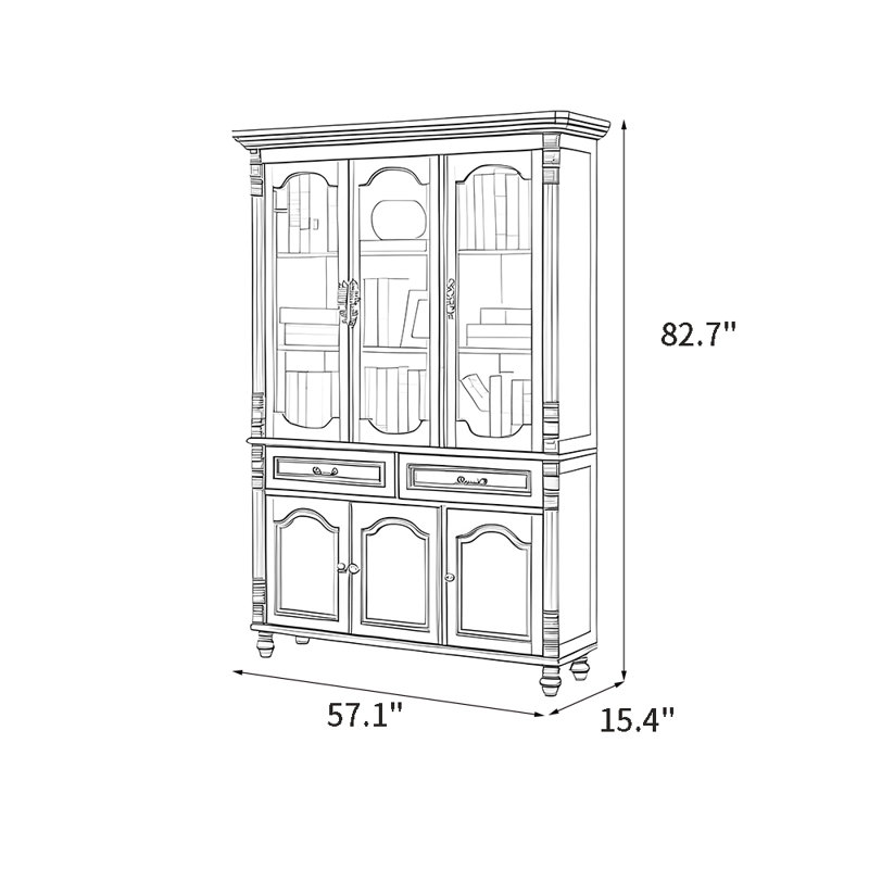 Parttlion American style bookcase lockers with glass doors | Wayfair