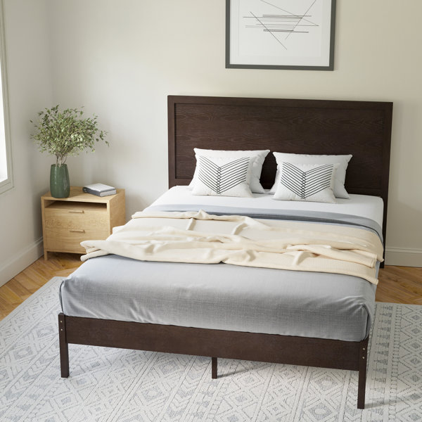 Loon Peak® Eymen Modern Solid Wood Platform Bed with Wooden Slats and ...