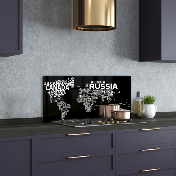Happy Larry World Map with Subtitles 50cm x 100cm Glass Panel | Wayfair.ie
