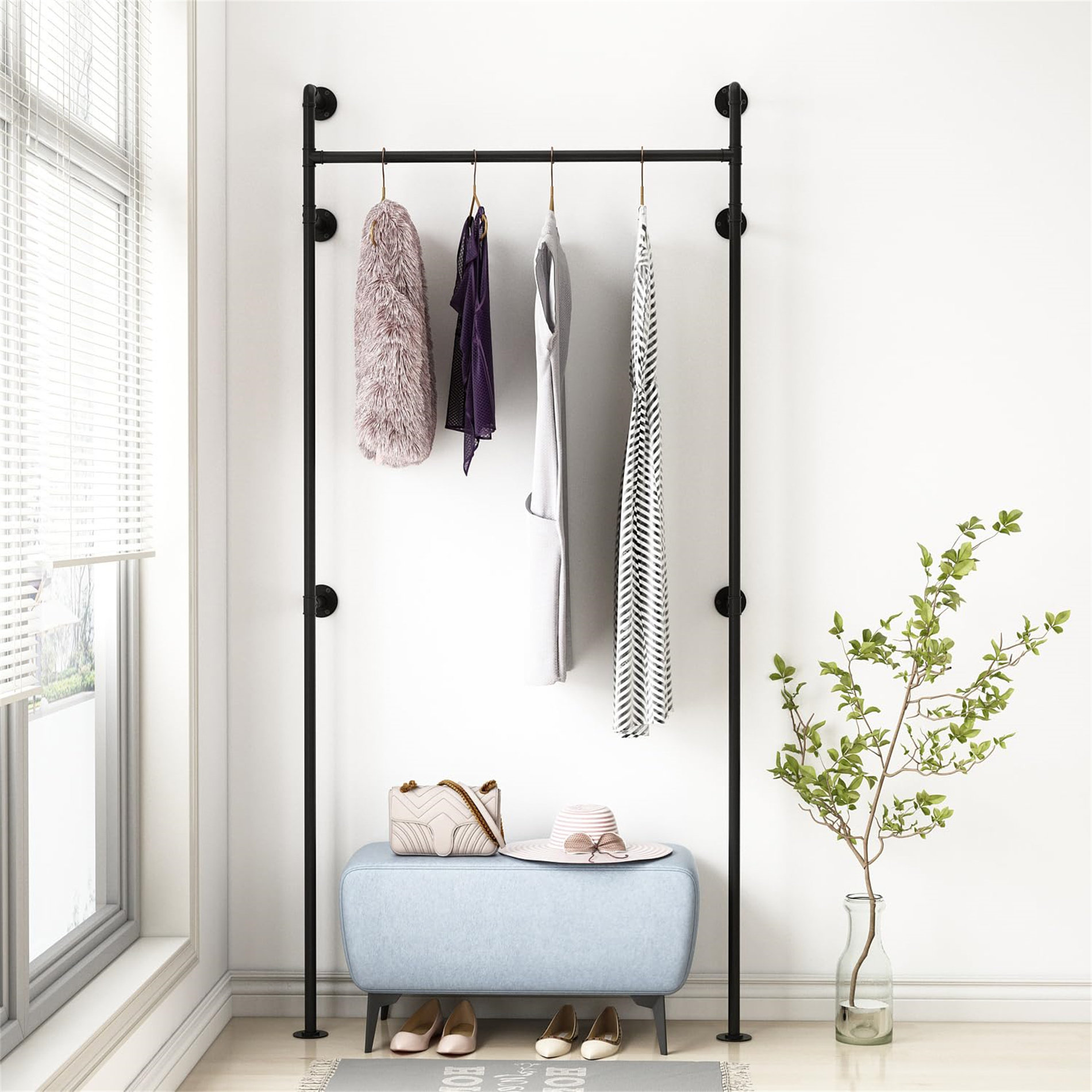 Mercer41 Zeniah 39.37" Metal Clothes Rack | Wayfair