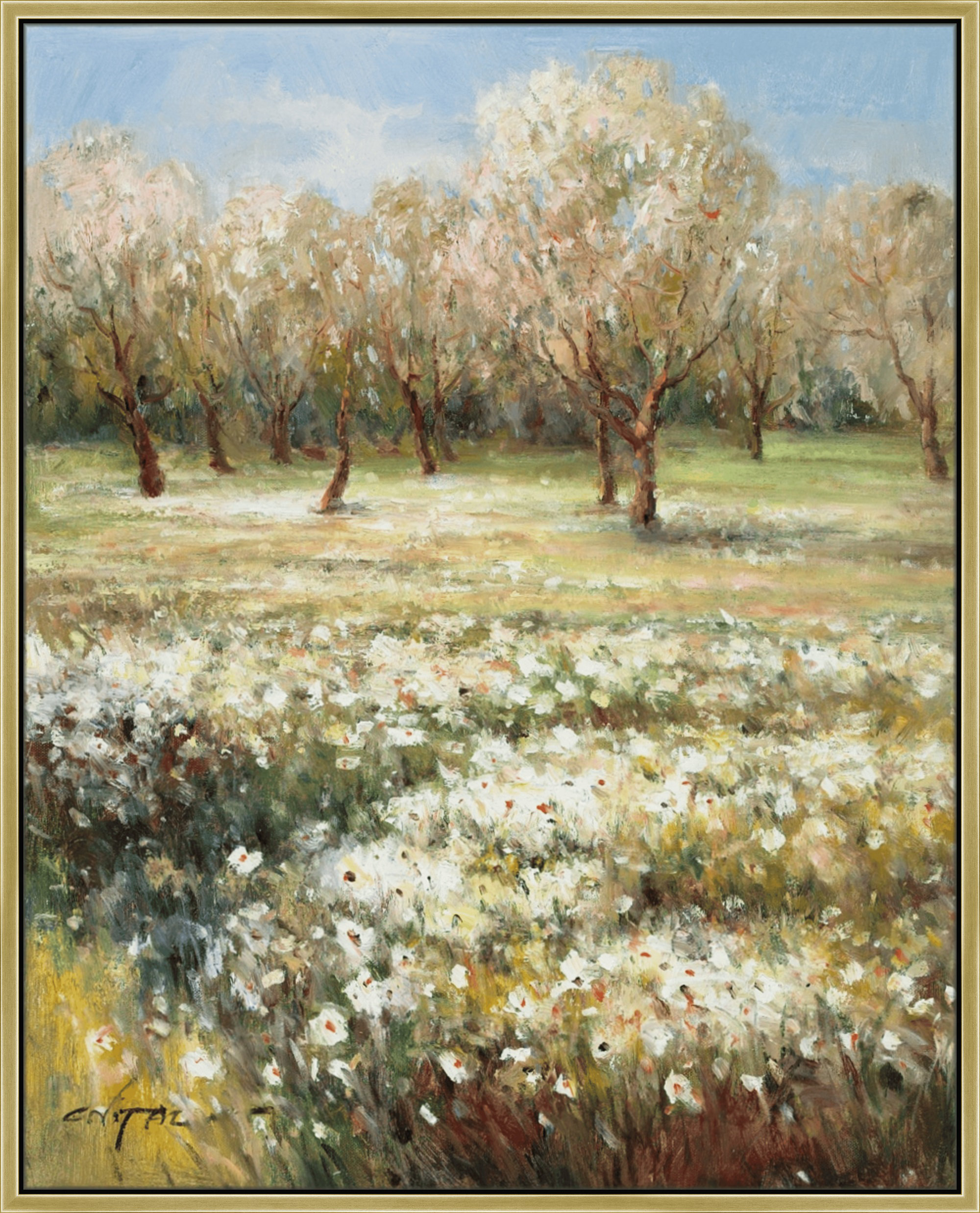 Barrington Fine Art 'Spring Has Sprung' - Floater Frame Painting Print ...