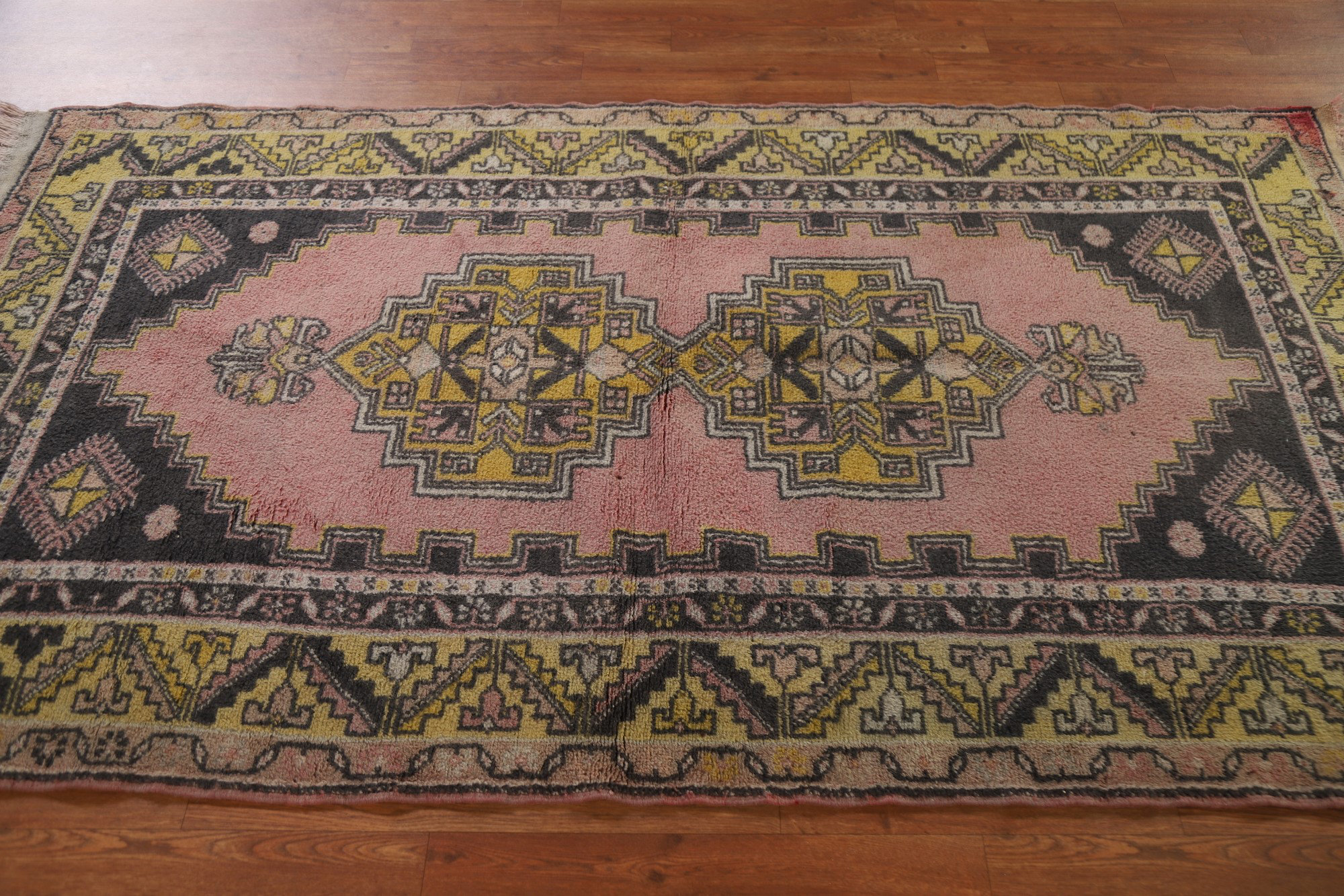 Dakota Fields Geometric Pink Anatolian Turkish Area Rug 4x7 | Wayfair