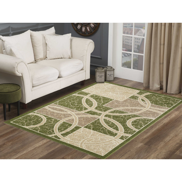 Corrigan Studio® Barger Geometric Green/Beige Area Rug & Reviews | Wayfair