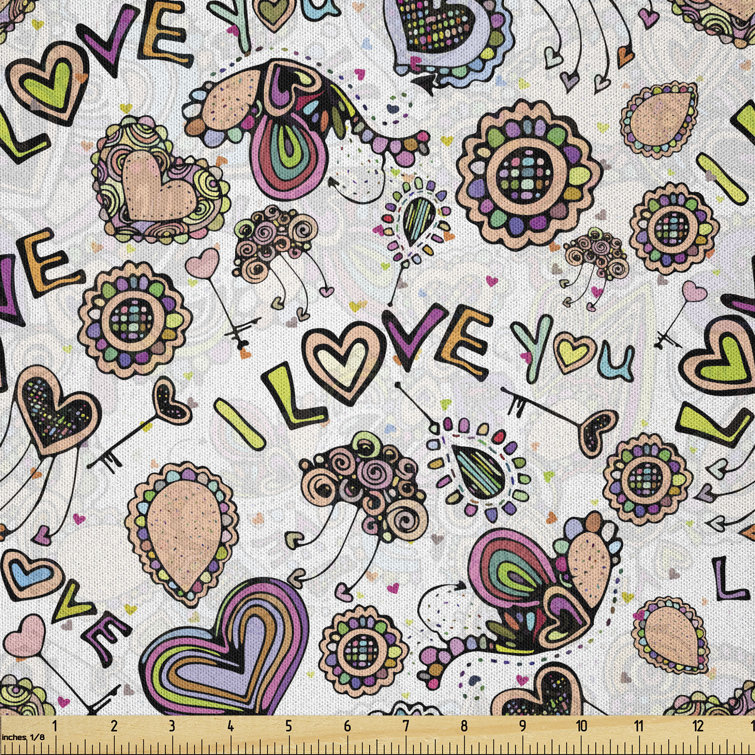 East Urban Home Dayberry I Love You and Floral Multi-Purpose Fabric ...