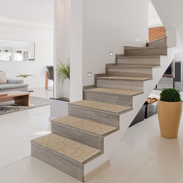 Lark Manor™ Set Of 13 Rubber Backing Stair Treads Carpet Indoor Outdoor ...