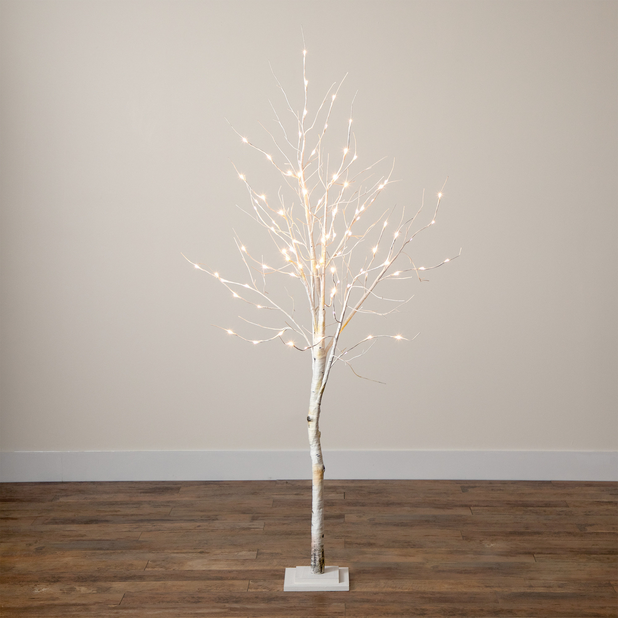 Ophelia & Co. 6ft. Pre-Lit Artificial White Birch Tree with 90 White ...