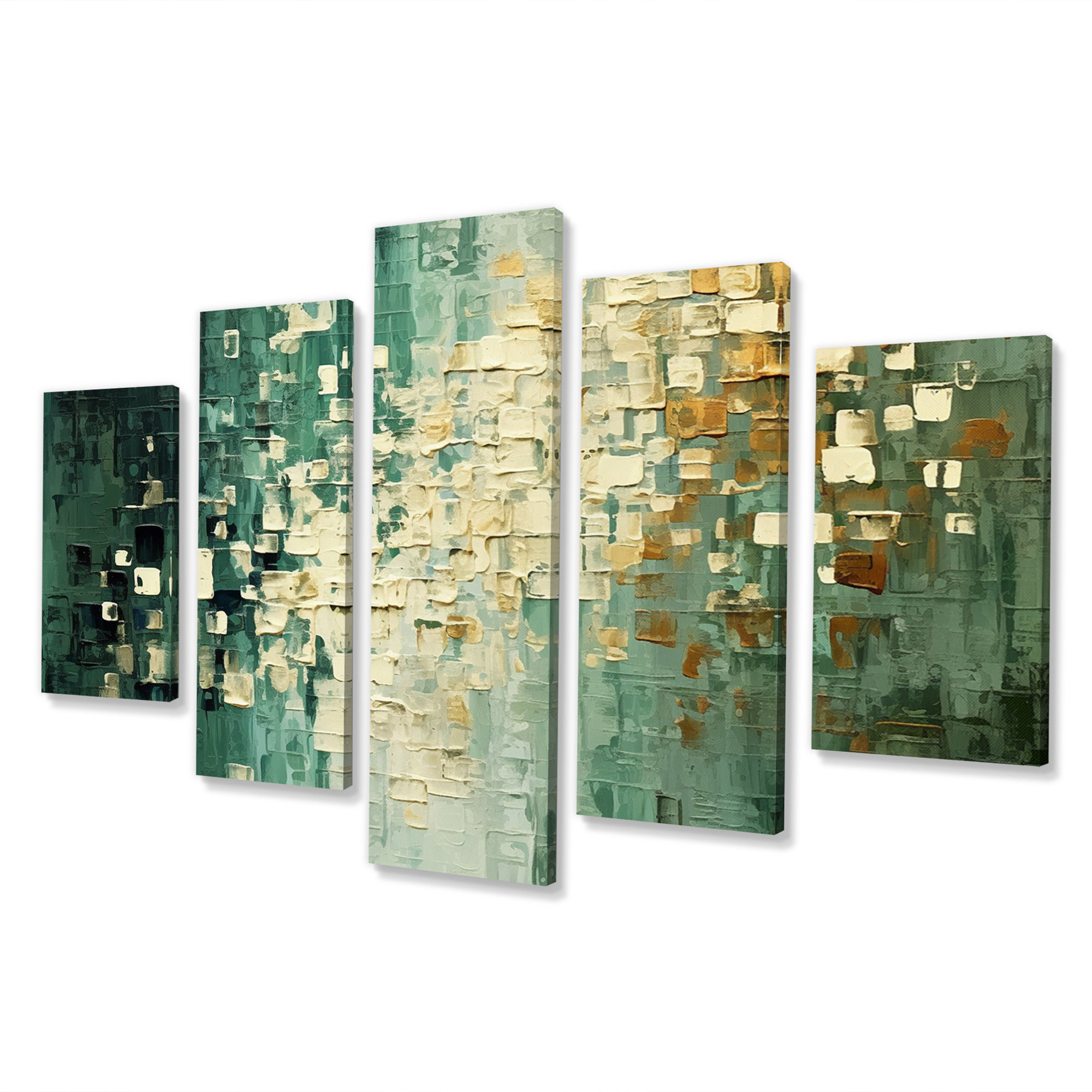 Ivy Bronx Rebirth Retro Abstract In Vintage Gold II - Abstract Canvas ...