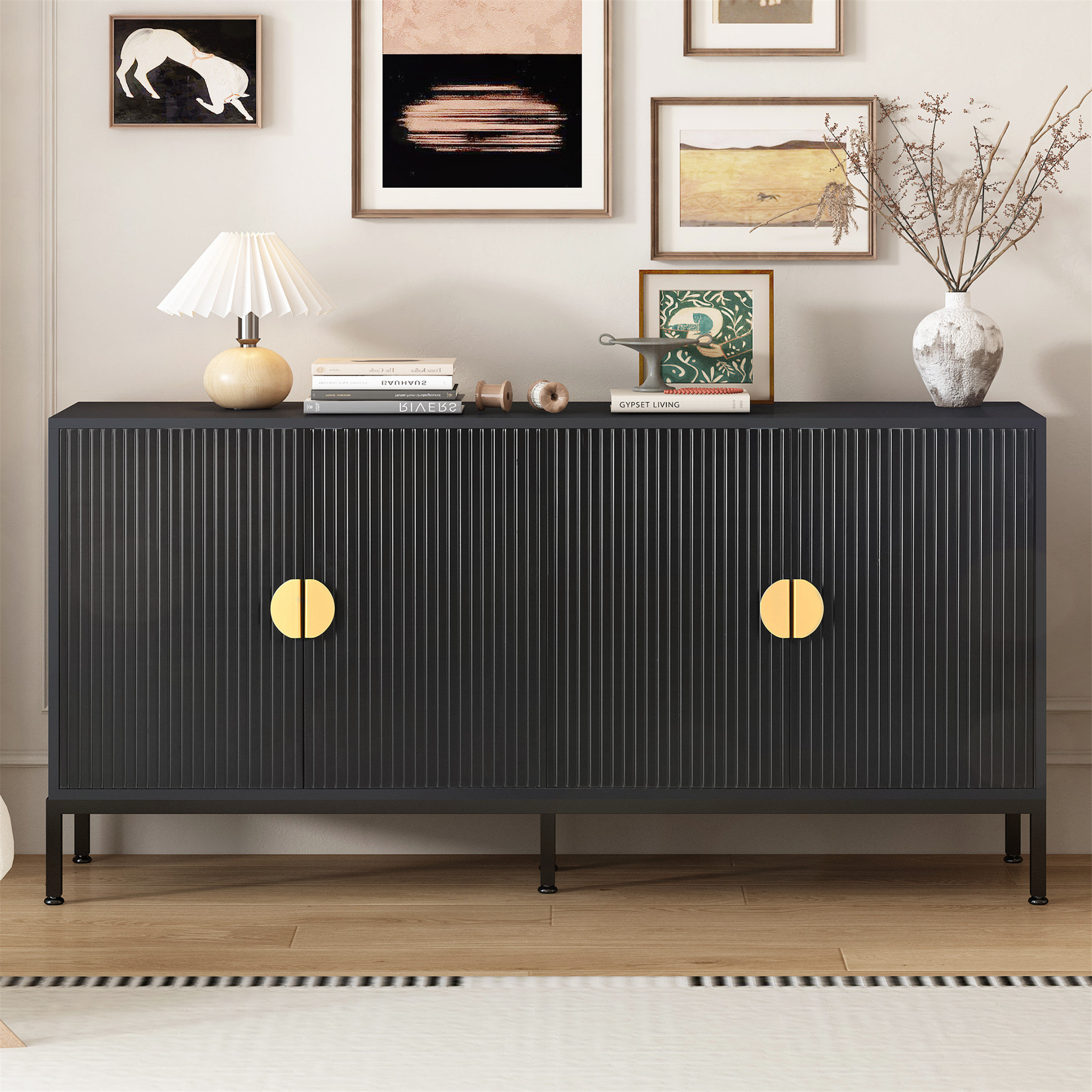 George Oliver Exquisite Four-Door Sideboard with Durable Construction ...