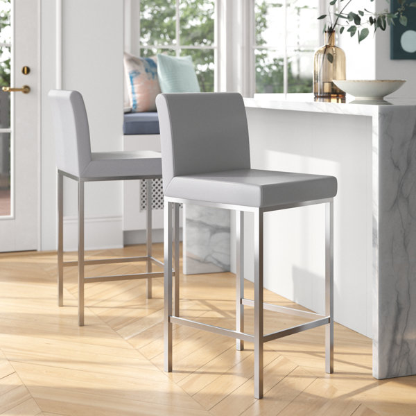 Mercury Row® Remer Upholstered 26'' Counter Stool with Metal Frame ...