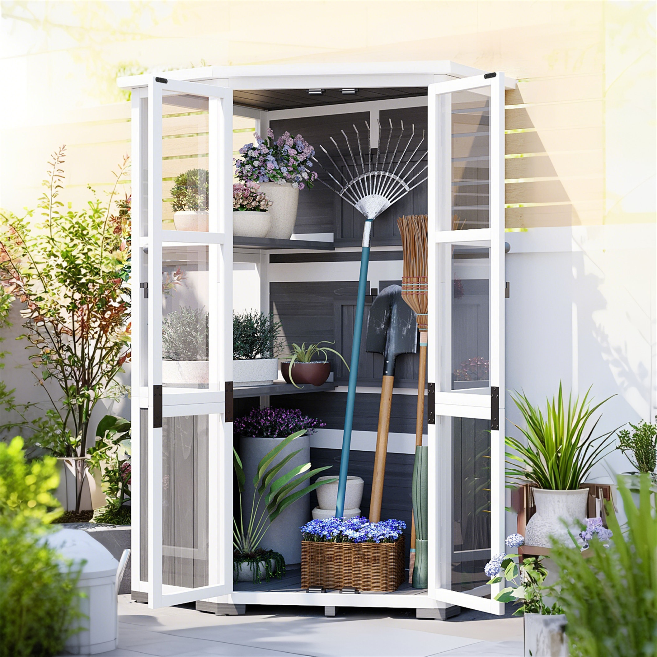 Modern Escapes Decor Outdoor 3ft×1ft Weather-Resist Storage Shed with ...