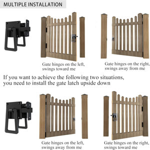 JUBEST Self Locking Gate Latch, Heavy Duty Double Side Gate Latches ...